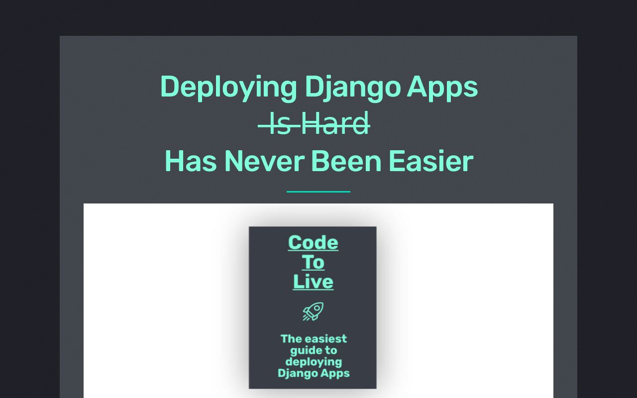 Code To Live | Deploy Django Apps